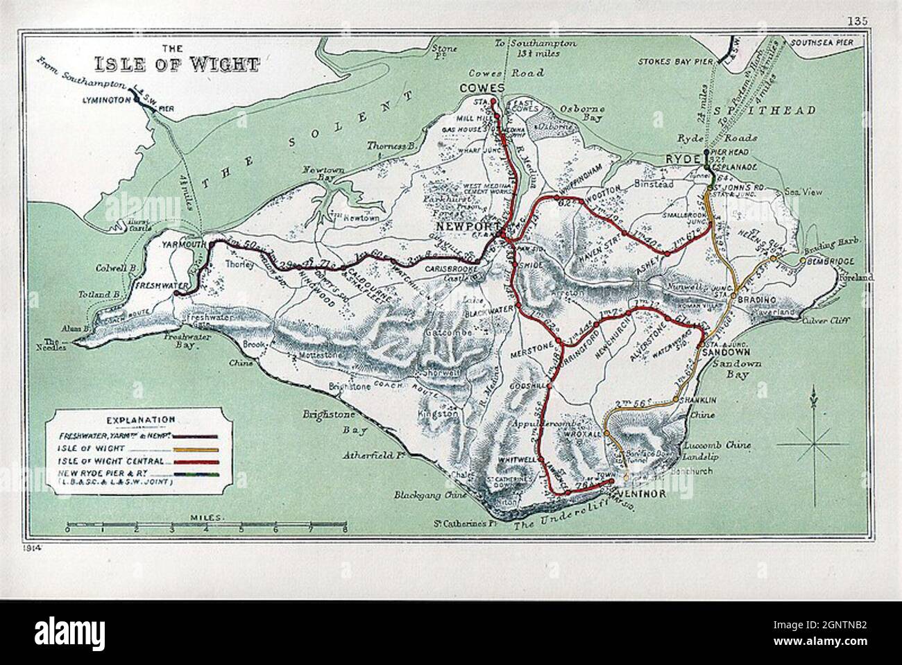 Isle of wight railway map hi-res stock photography and images - Alamy