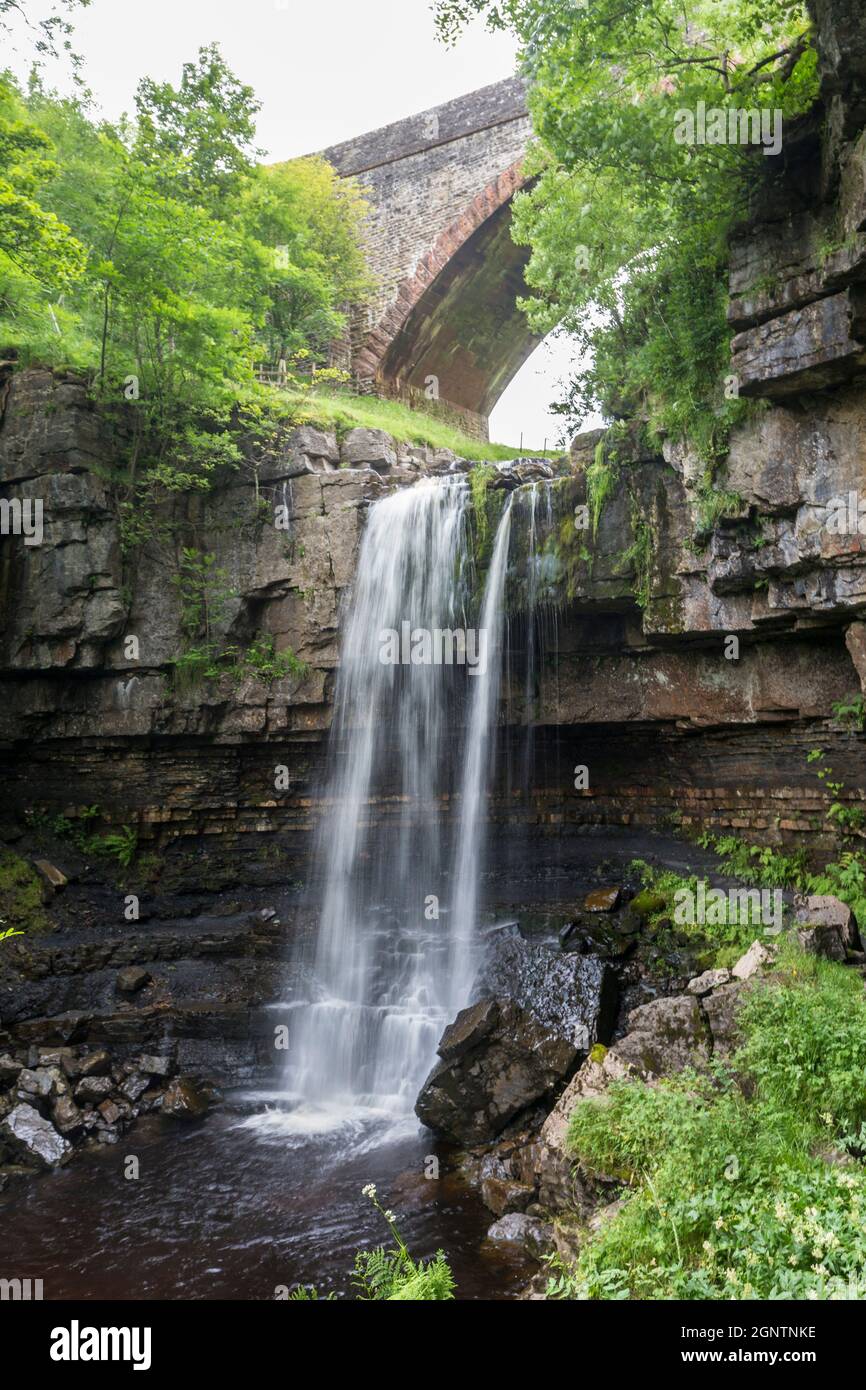 Ashgill Force waterfall and bridge, Alston, Cumbria, UK Stock Photo - Alamy