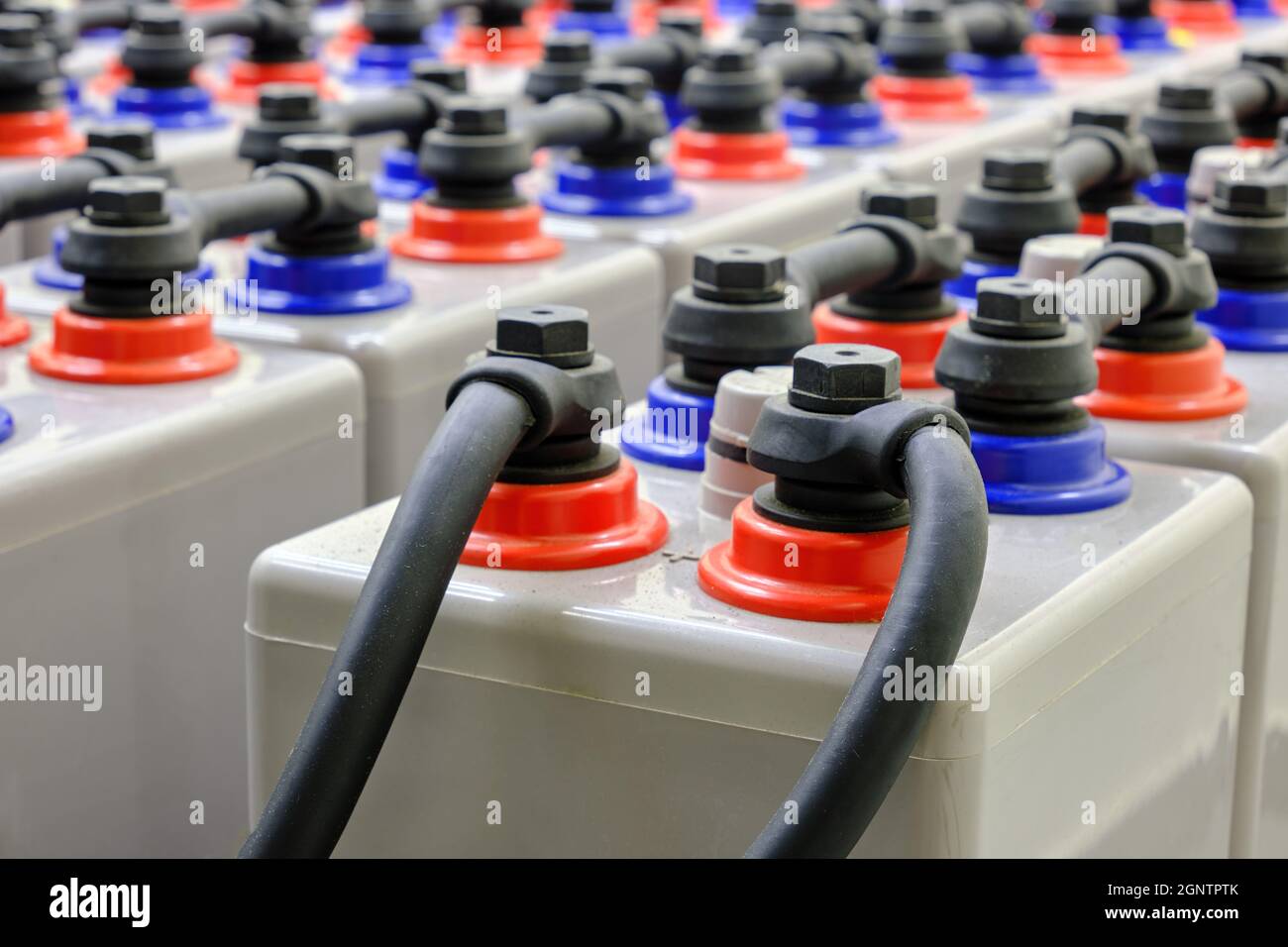 Deep charging batteries for powering an industrial PBX Stock Photo - Alamy