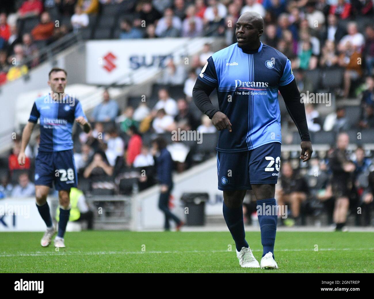 MILTON KEYNES, ENGLAND - SEPTEMBER 25, 2021: Saheed Adebayo Akinfenwa ...