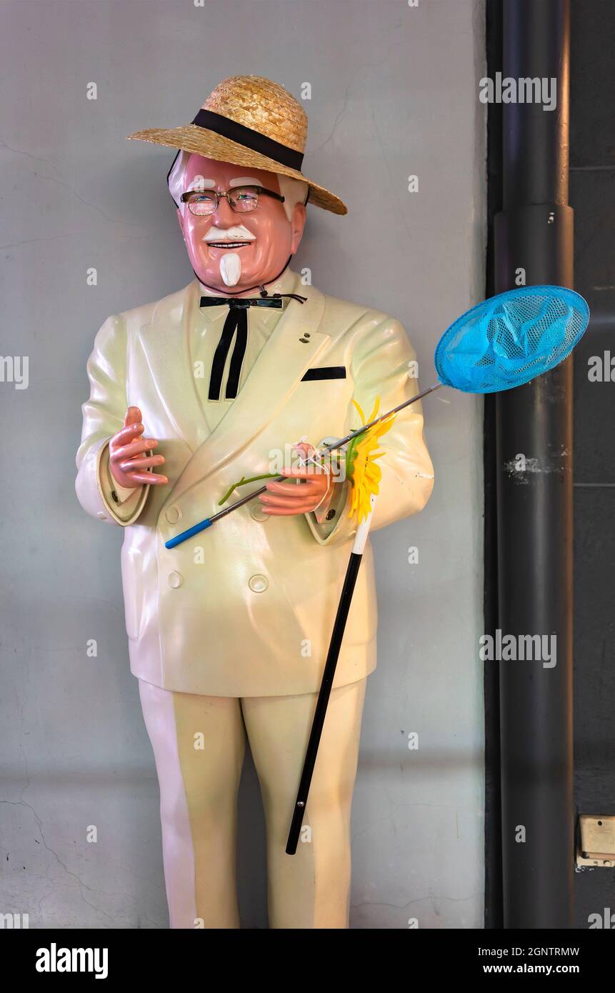 tokyo, japan - august 13 2021: Statue of Colonel Harland David Sanders ...