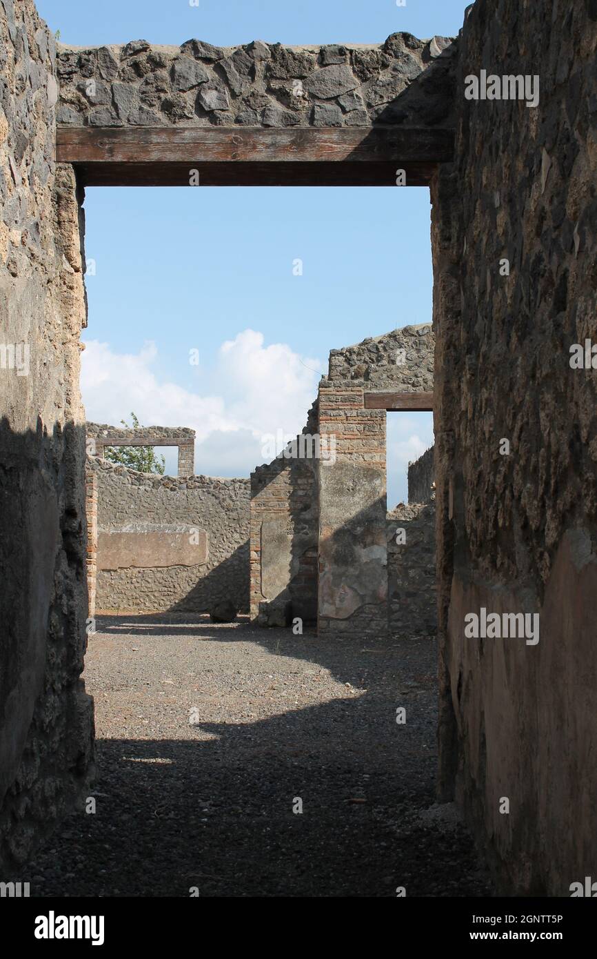 Ancient stone building ruins with doorways Stock Photo - Alamy