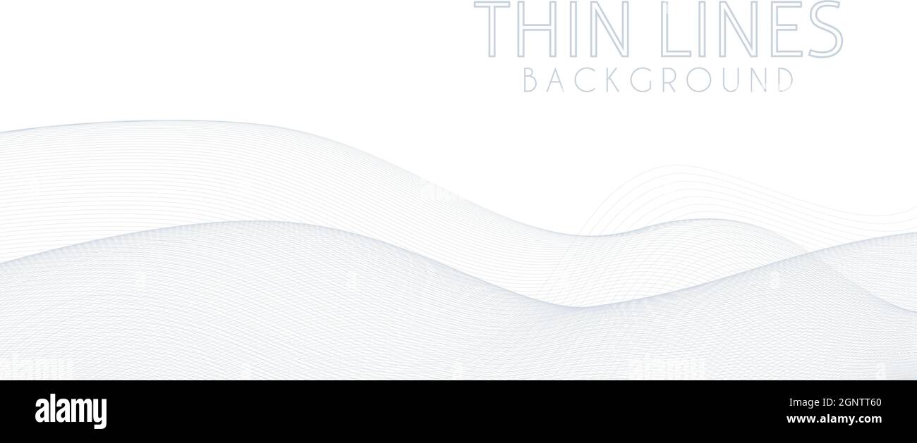 Subtle abstract background of thin gray wavy lines on a white. Minimal vector graphic pattern ...