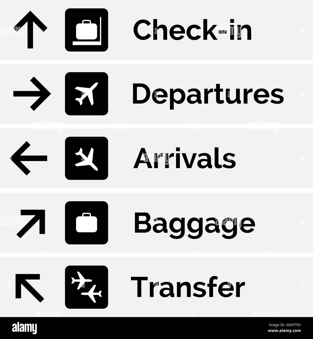 Airport sign departure arrival travel icon. Vector airport board ...