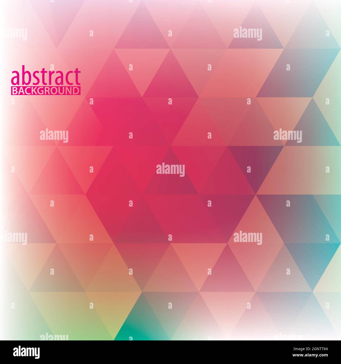 Abstract cerise and green geometric background textured by triangles ...