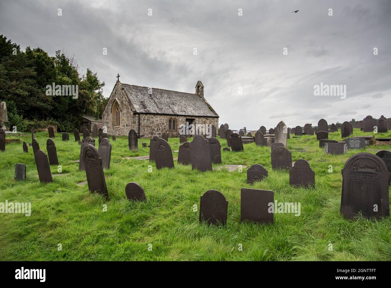 Menai Bridge, Wales: Saint Tysilio's Church, Church Island, Anglesey ...