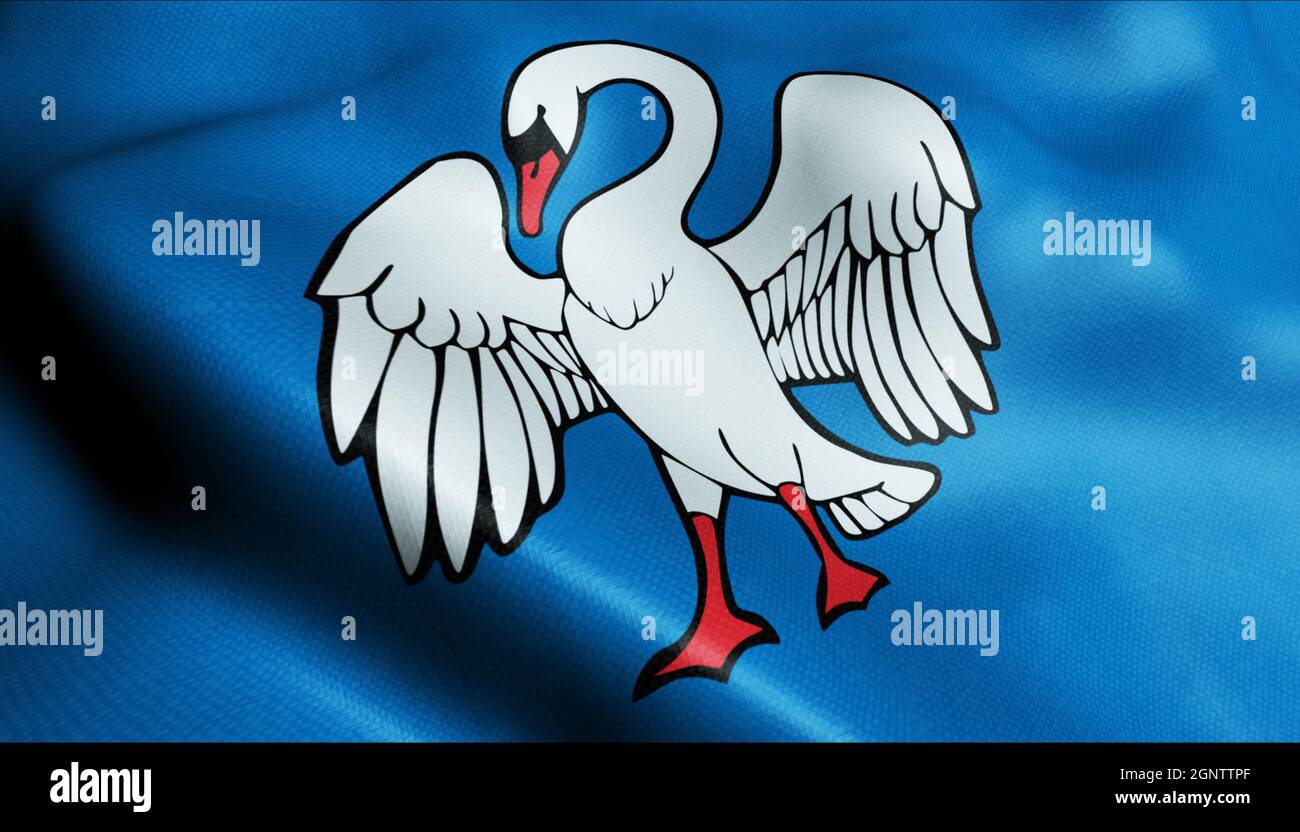 3D Illustration of a waving Lithuanian city flag of Jonava Stock Photo ...