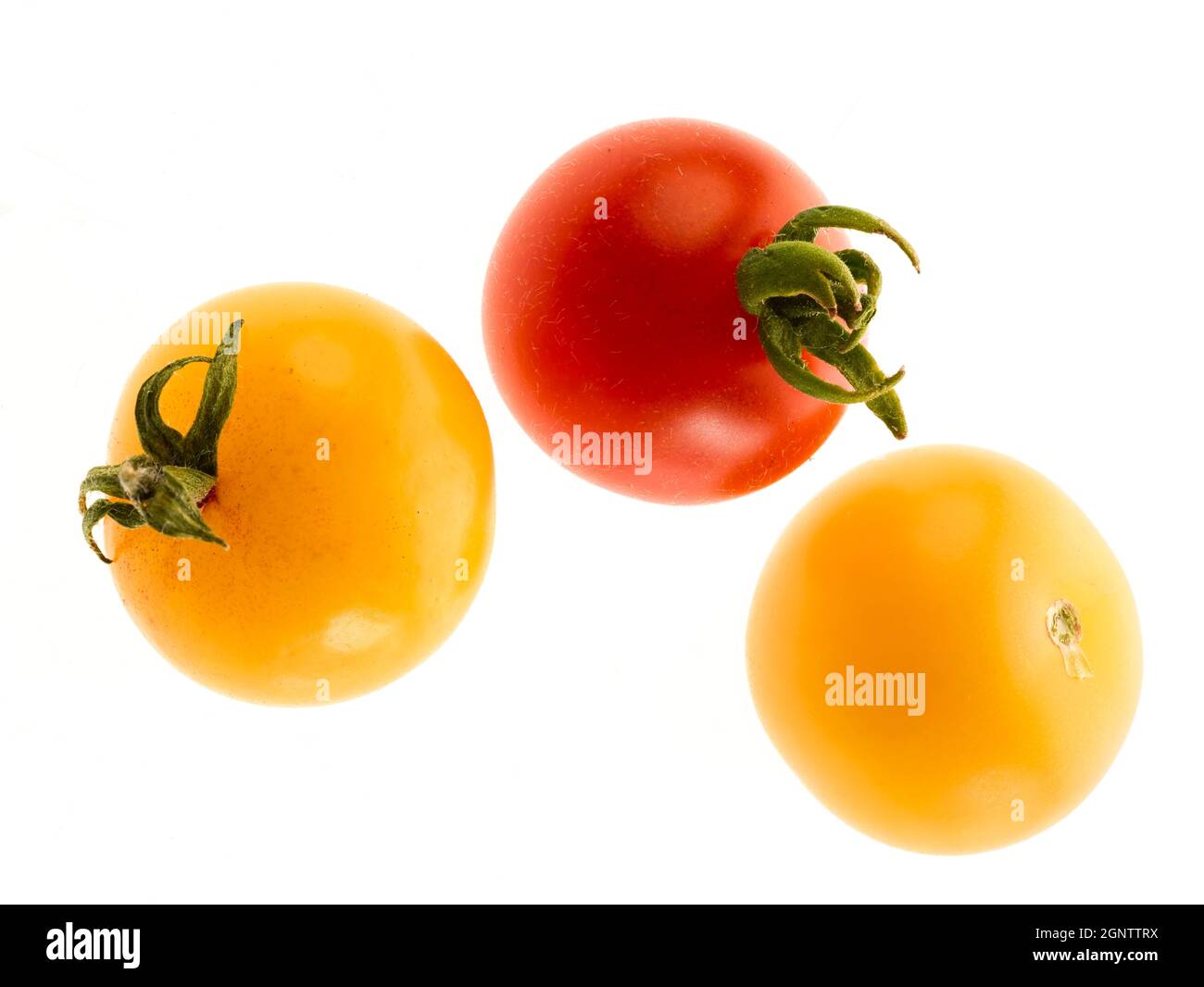 Bite sized tomato on white background, high resolution food ingredient ...