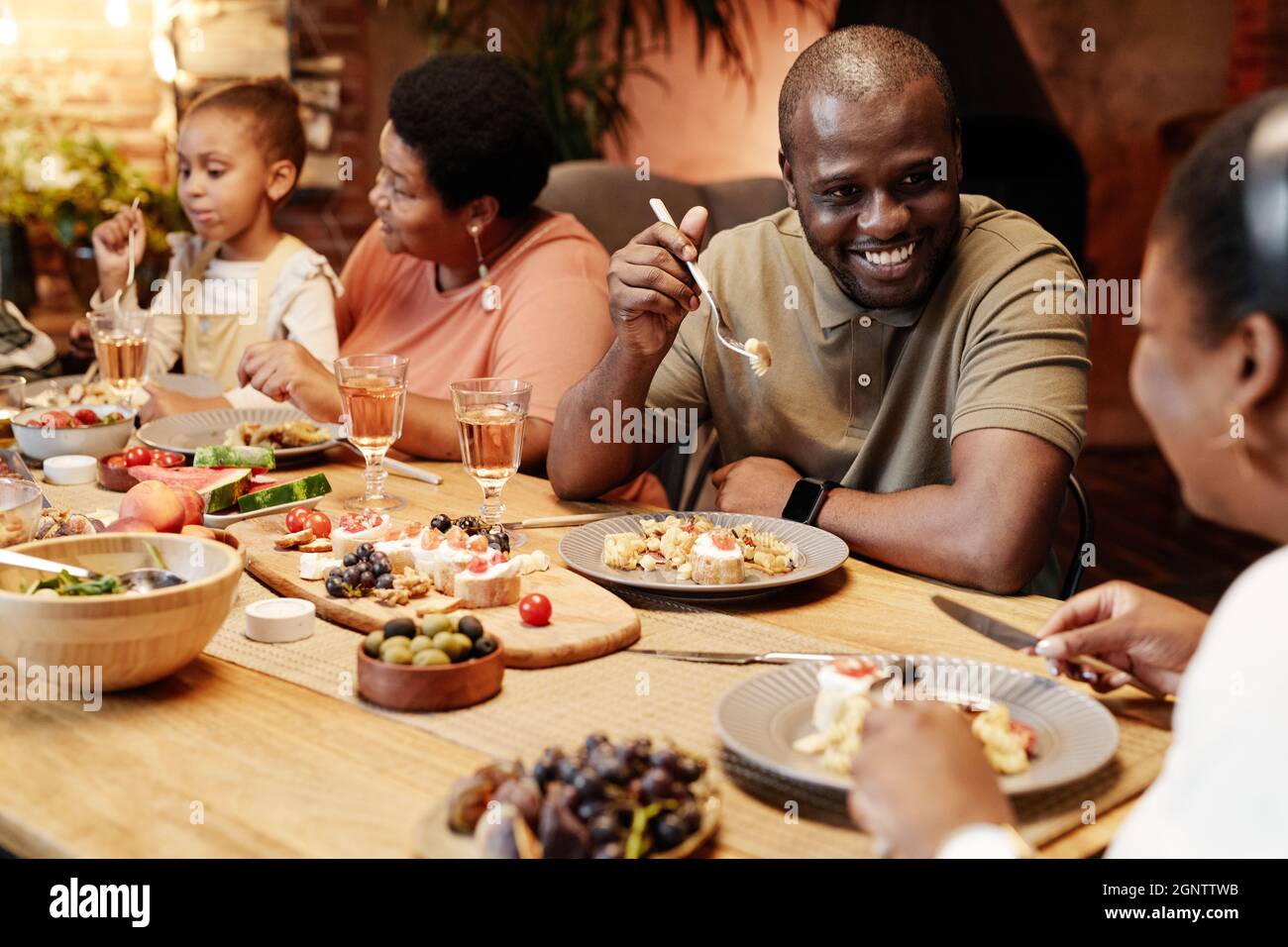 Black Family Dinner Table