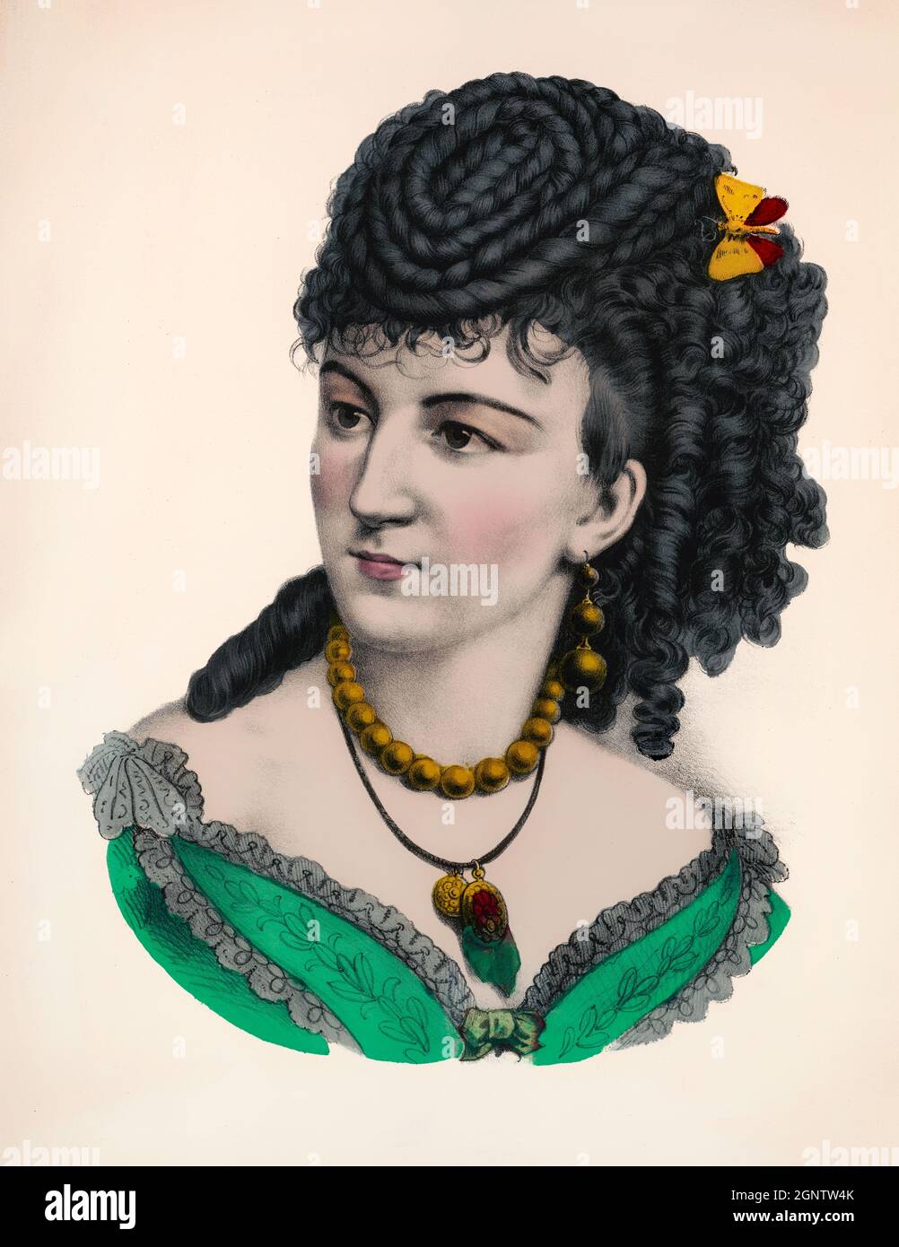 A 19th century portrait painting of an Irish beauty Stock Photo - Alamy