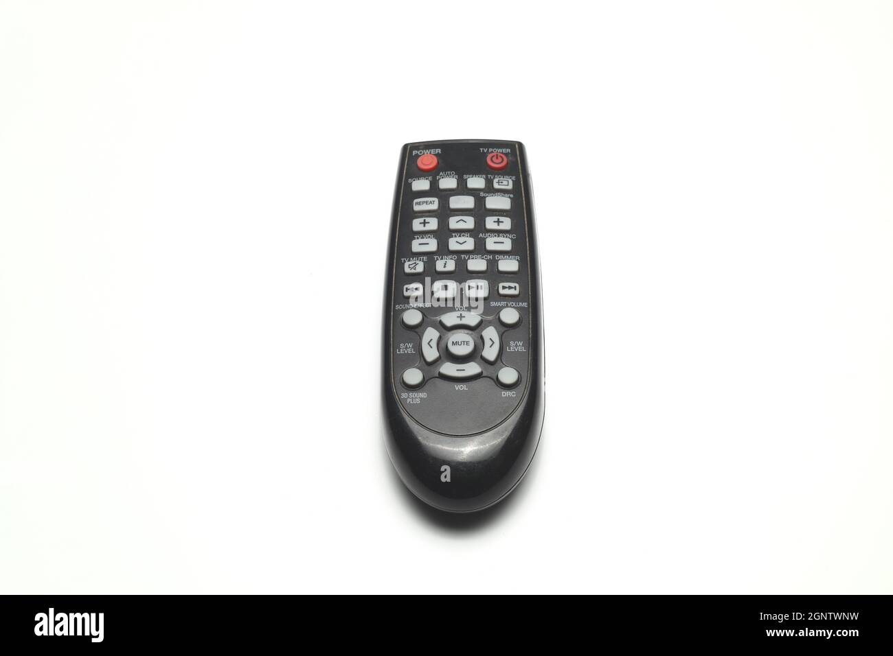 Black plastic remote control isolated on white background Stock Photo ...