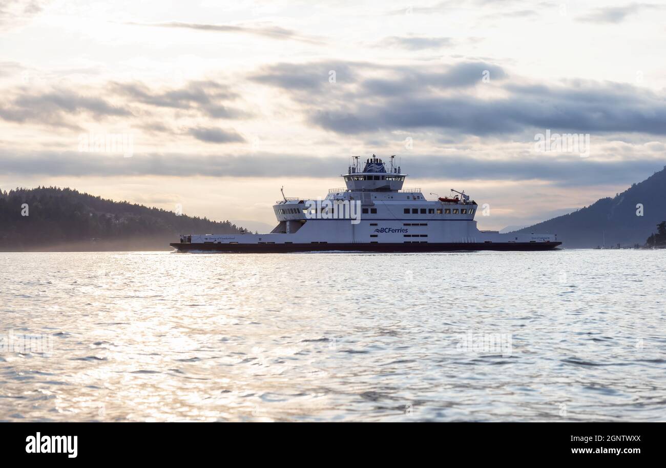 BC Ferries Boat Arriving to the Terminal in Swartz Bay Stock Photo - Alamy