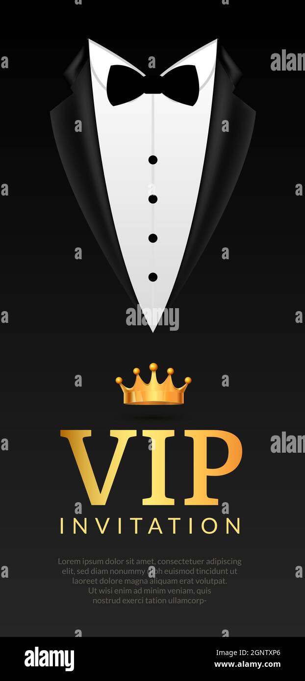 Vip Invitation event Bow Tie background. Gentleman business vip card ...