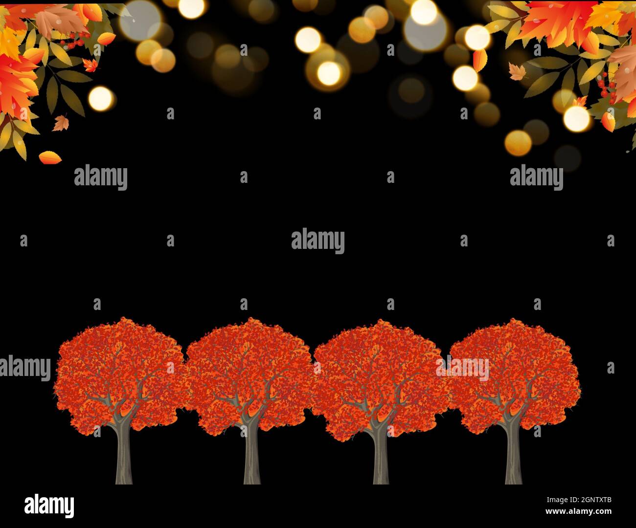 Autumn leaves frame isolated in color background Stock Photo - Alamy