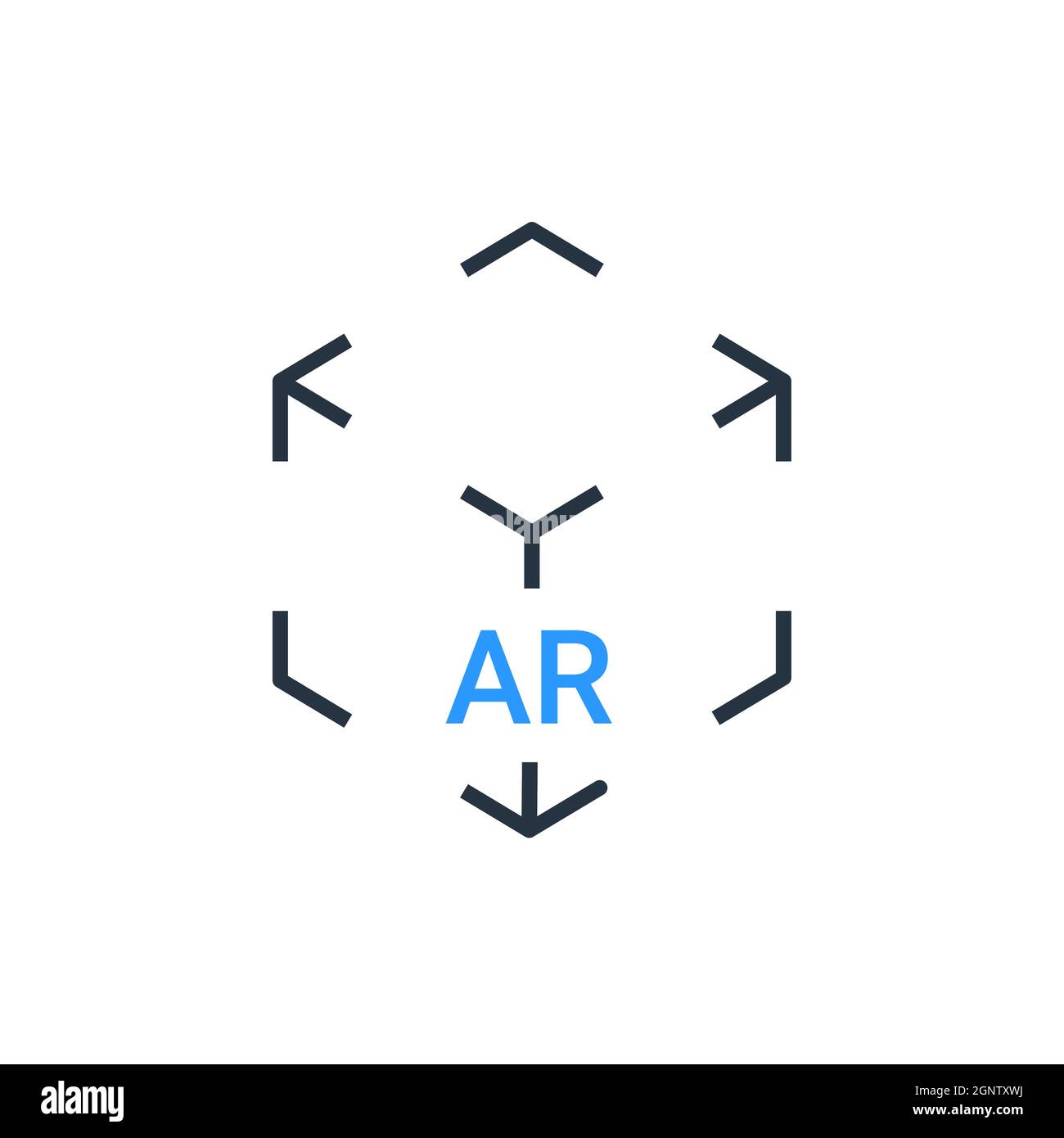 AR reality symbol vector icon. Virtual augmented reality cube screen 3d ...
