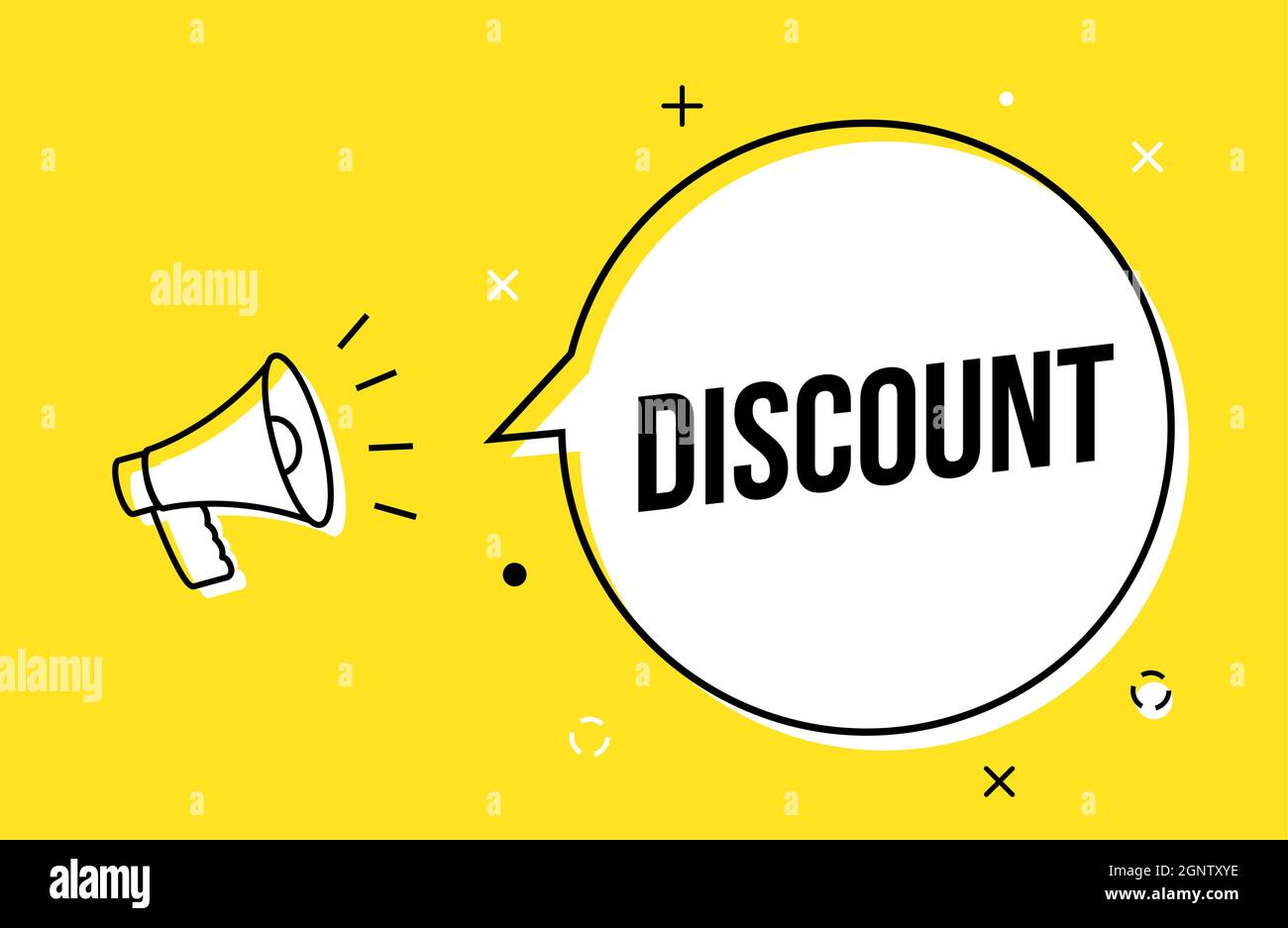 Discount special offer megaphone disclamer vector banner announcement ...