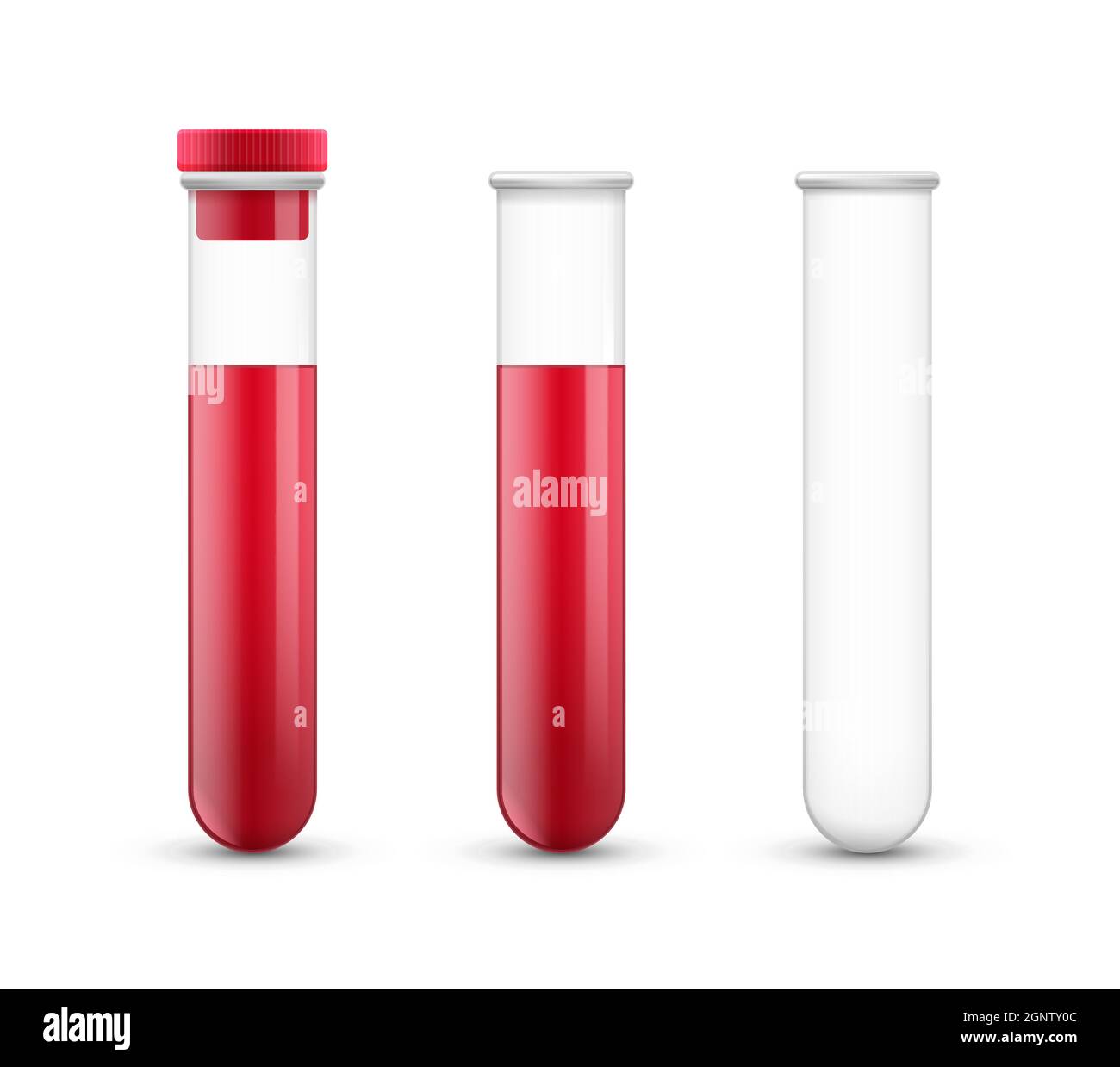 Blood test tube cartoon glass design icon. Medical tube blood test ...