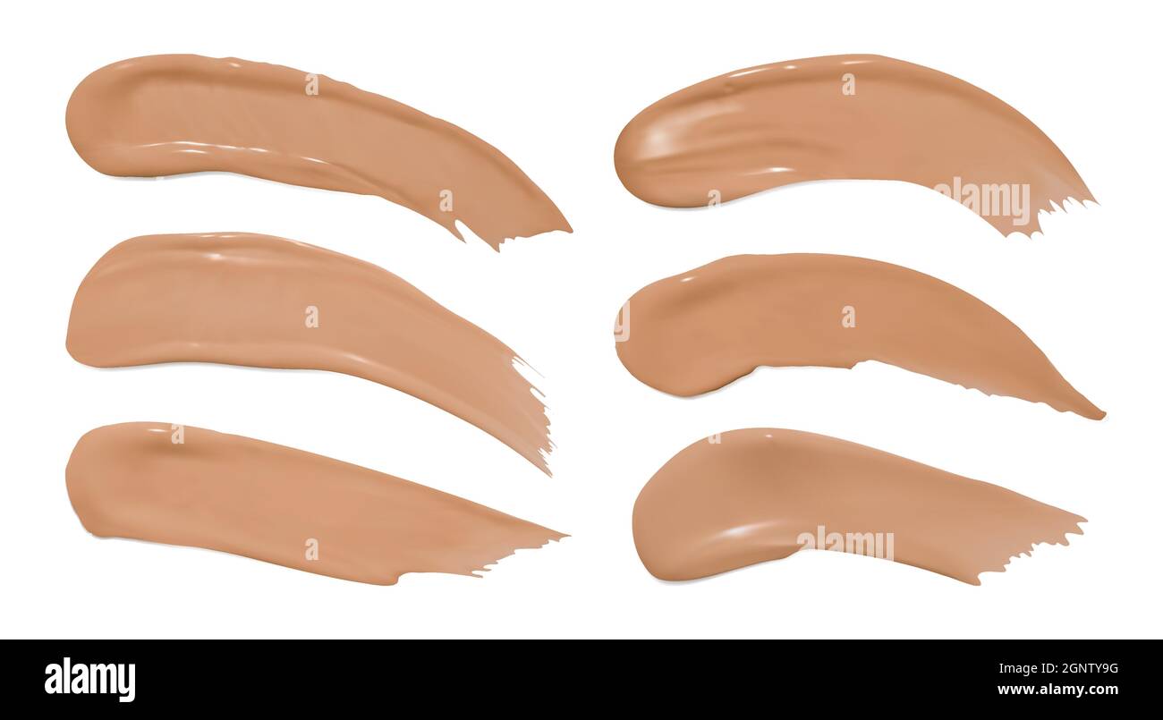 Foundation smudges. Make up concealer splash. Fashion vector swatch ...
