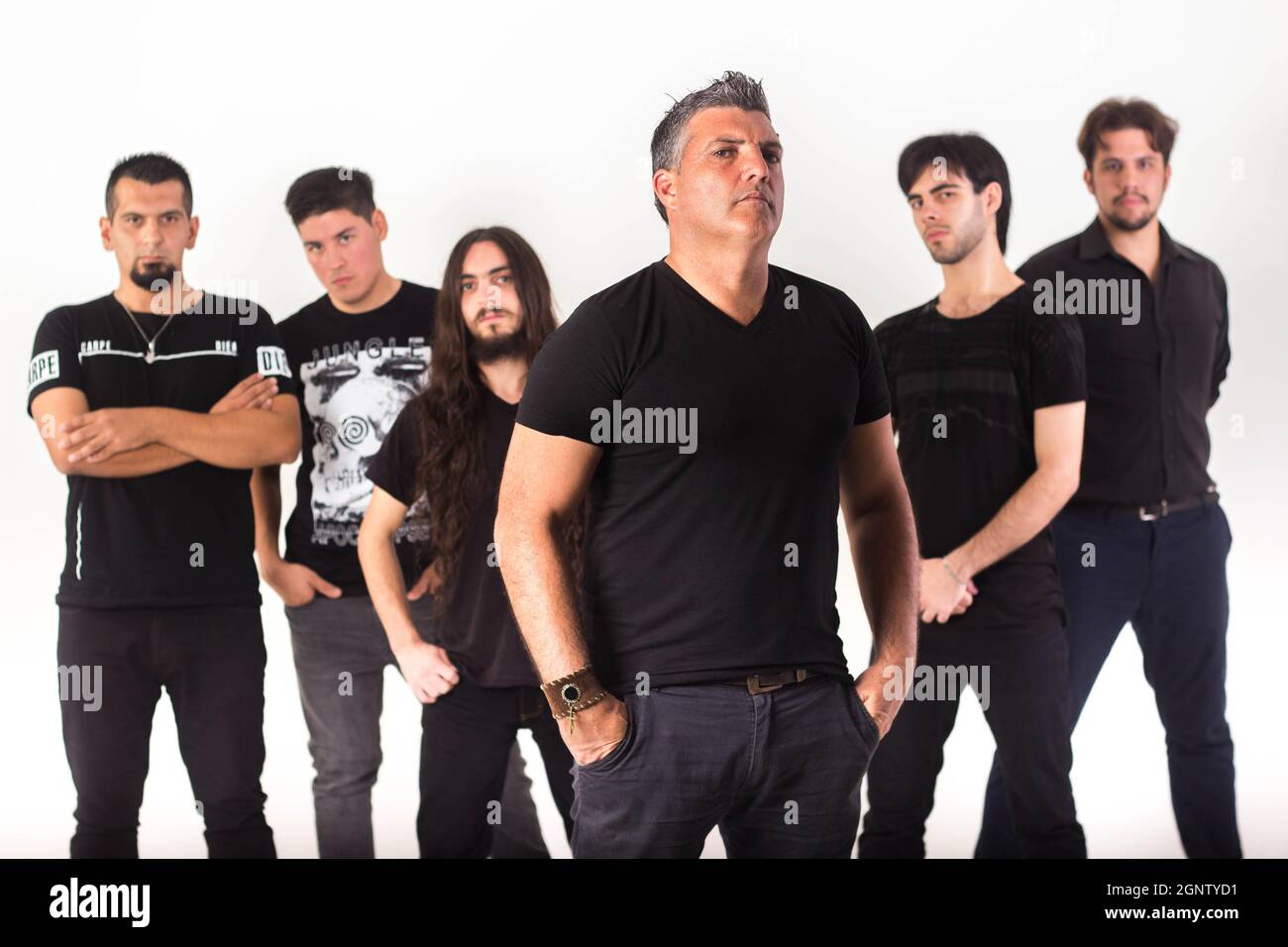 Band portrait with a white background on studio Stock Photo - Alamy