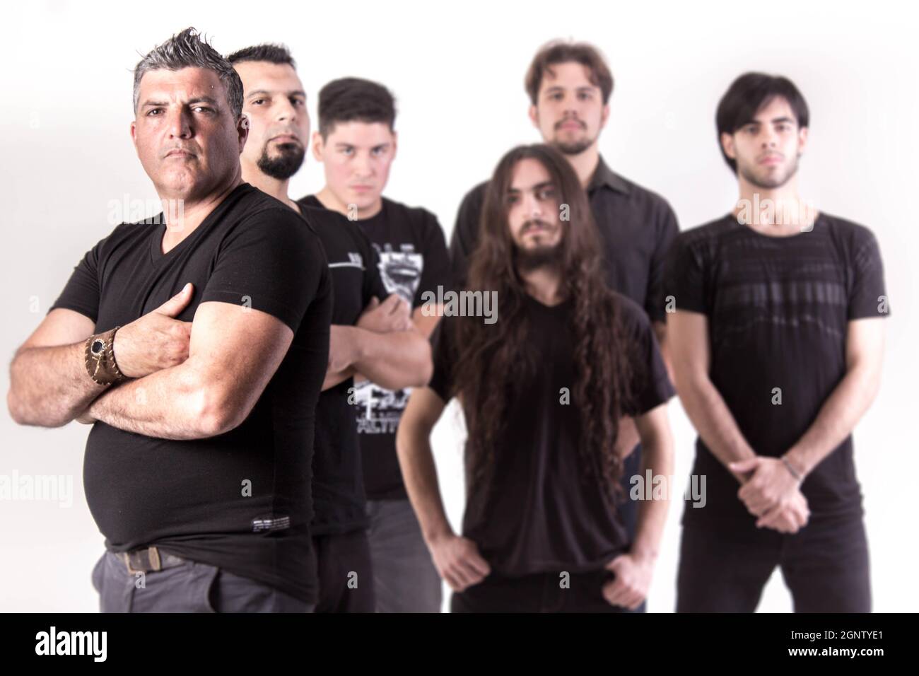 Band portrait with a white background on studio Stock Photo - Alamy