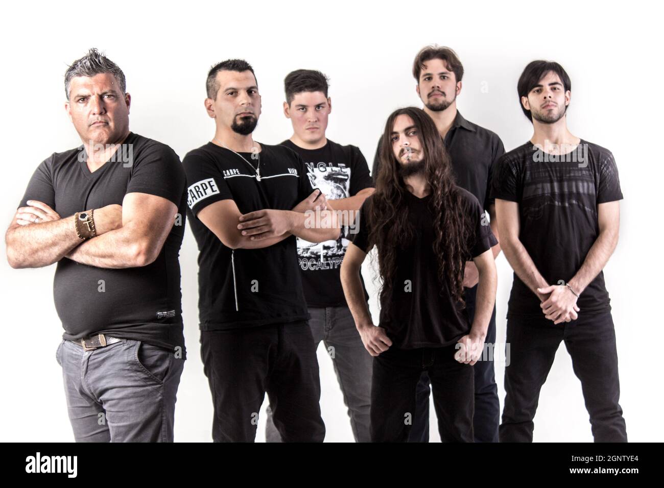 Band portrait with a white background on studio Stock Photo - Alamy