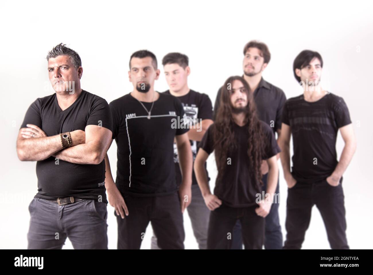 Band portrait with a white background on studio Stock Photo - Alamy