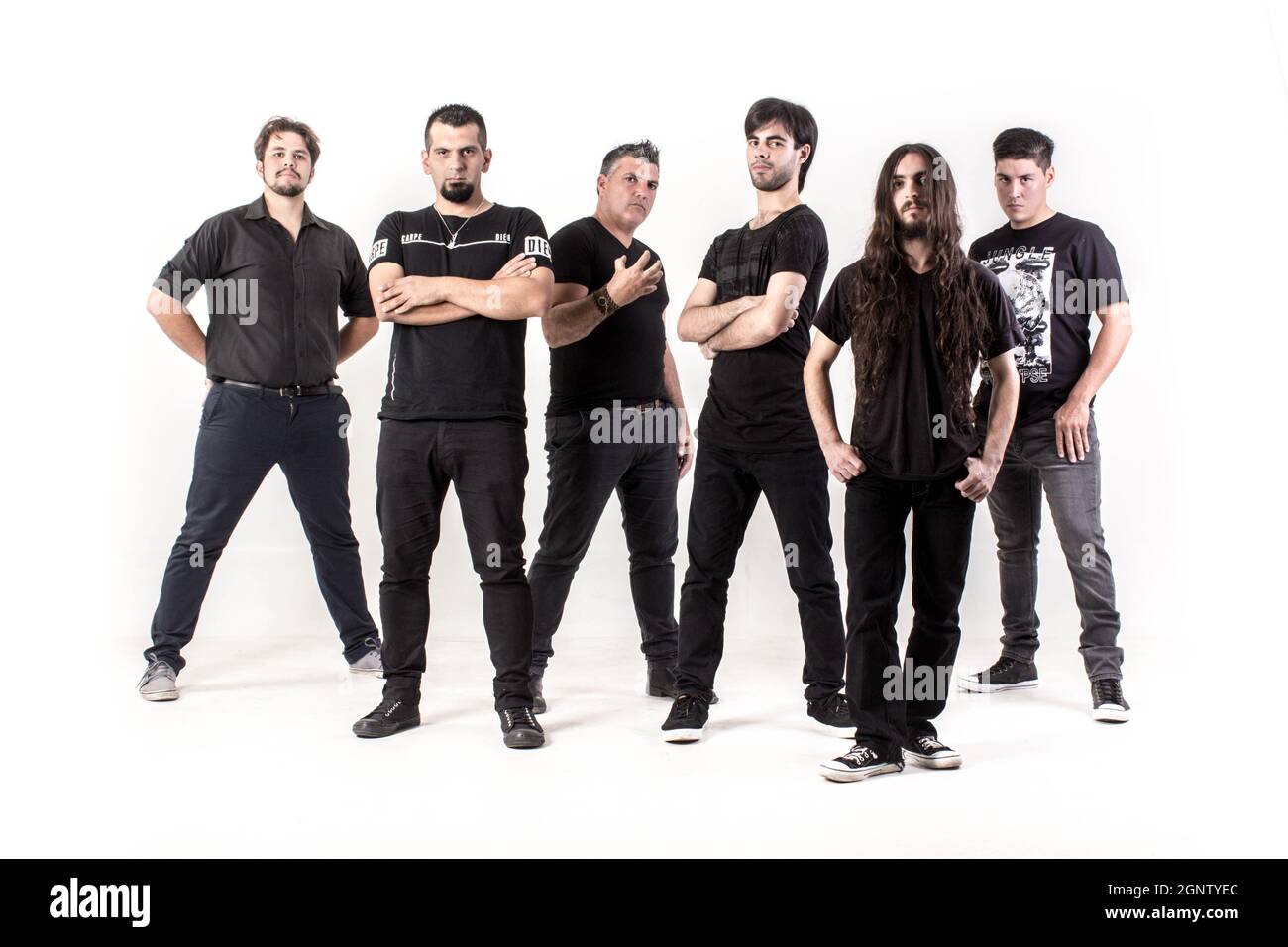 Band portrait with a white background on studio Stock Photo - Alamy