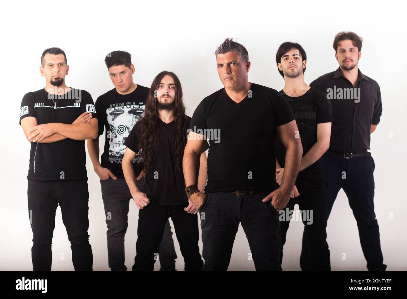 Band portrait with a white background on studio Stock Photo - Alamy