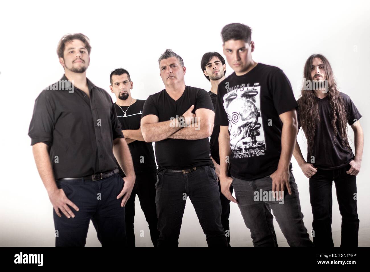 Band portrait with a white background on studio Stock Photo - Alamy