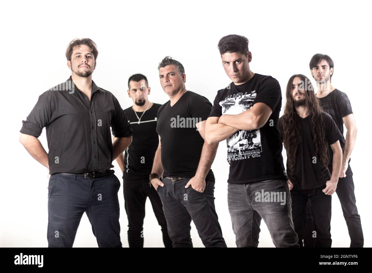 Band portrait with a white background on studio Stock Photo - Alamy