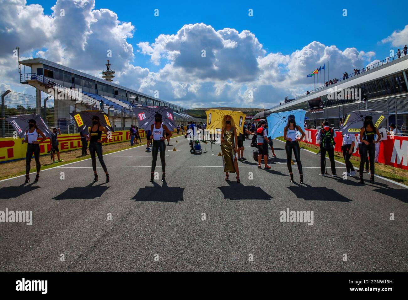 SuperSport300-WSBK 2021 1st race - Umbrella Girls on grid Stock Photo ...