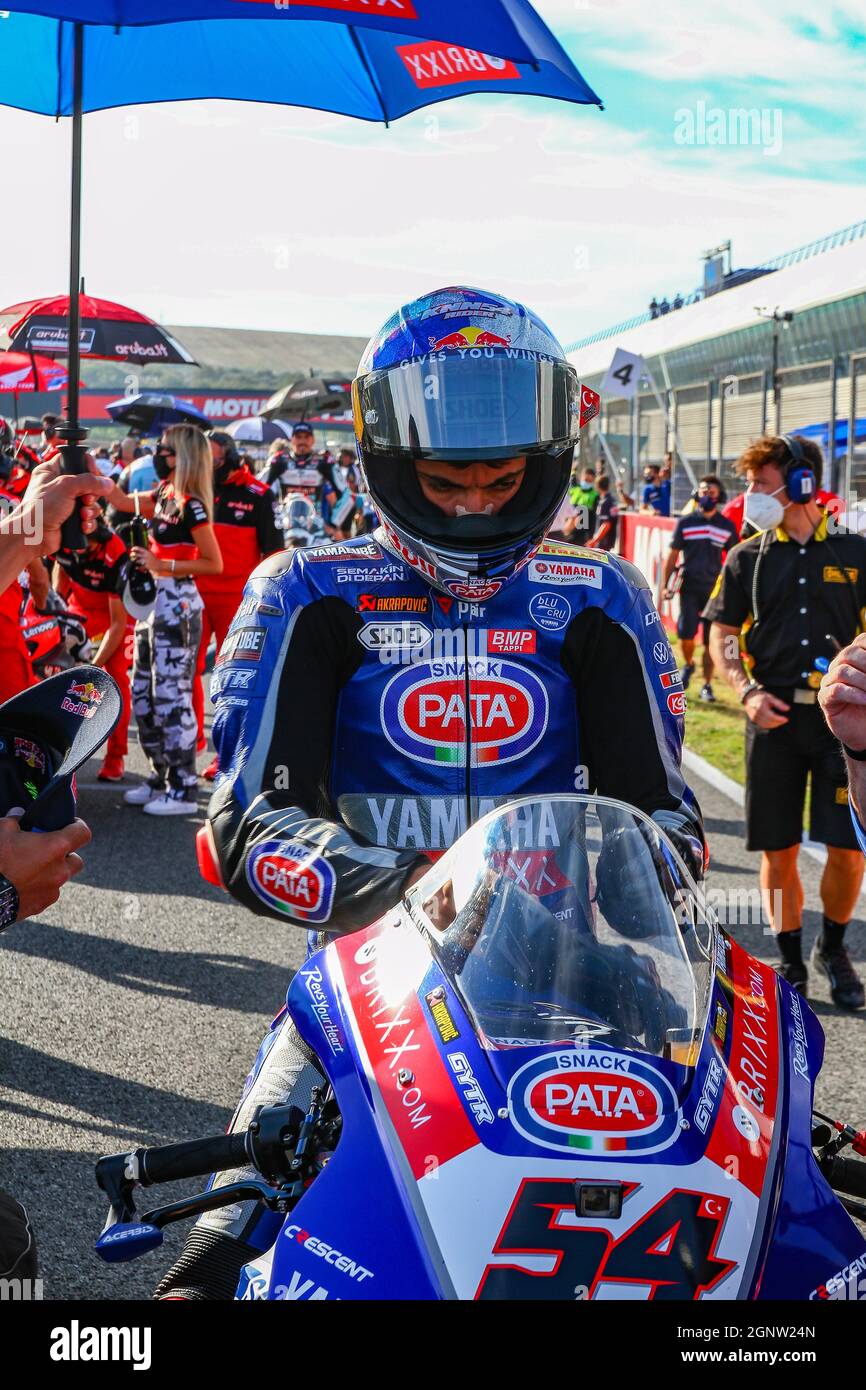 WSBK 2021 Superbike, # 54 Toprak Razgatlioglu on race and grid Stock ...