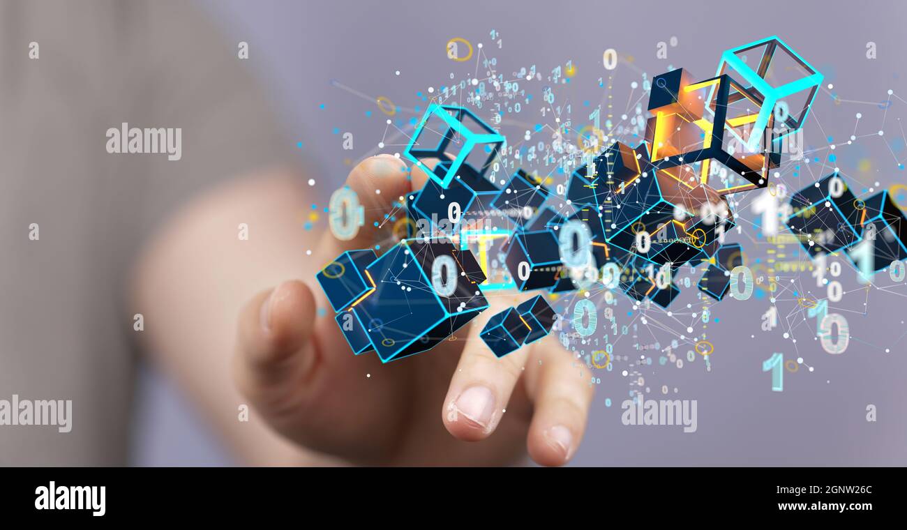 3d rendering of data Internet infrastructure concept. Abstract ...