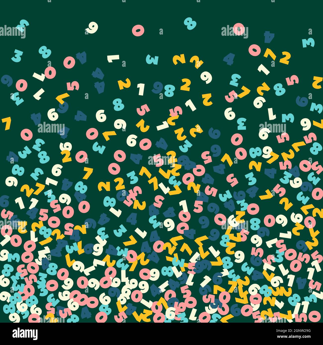 Falling pastel numbers. Math study concept with flying digits. Original ...