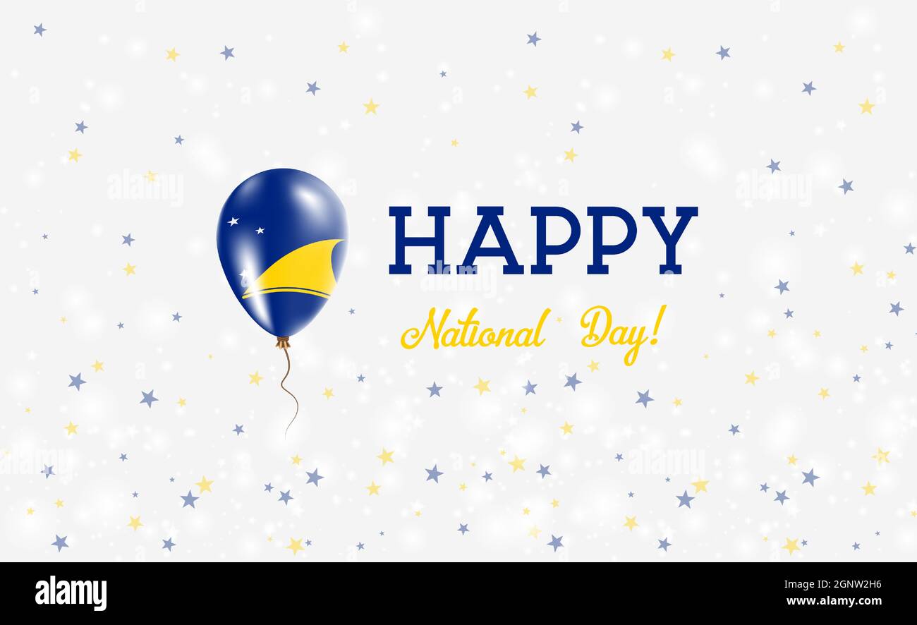 Tokelau National Day patriotic poster. Flying Rubber Balloon in Colors ...