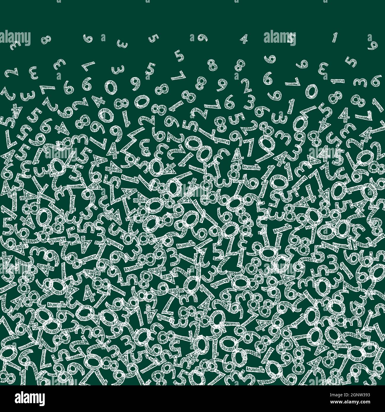 Falling sketch chalk numbers. Math study concept with flying digits ...