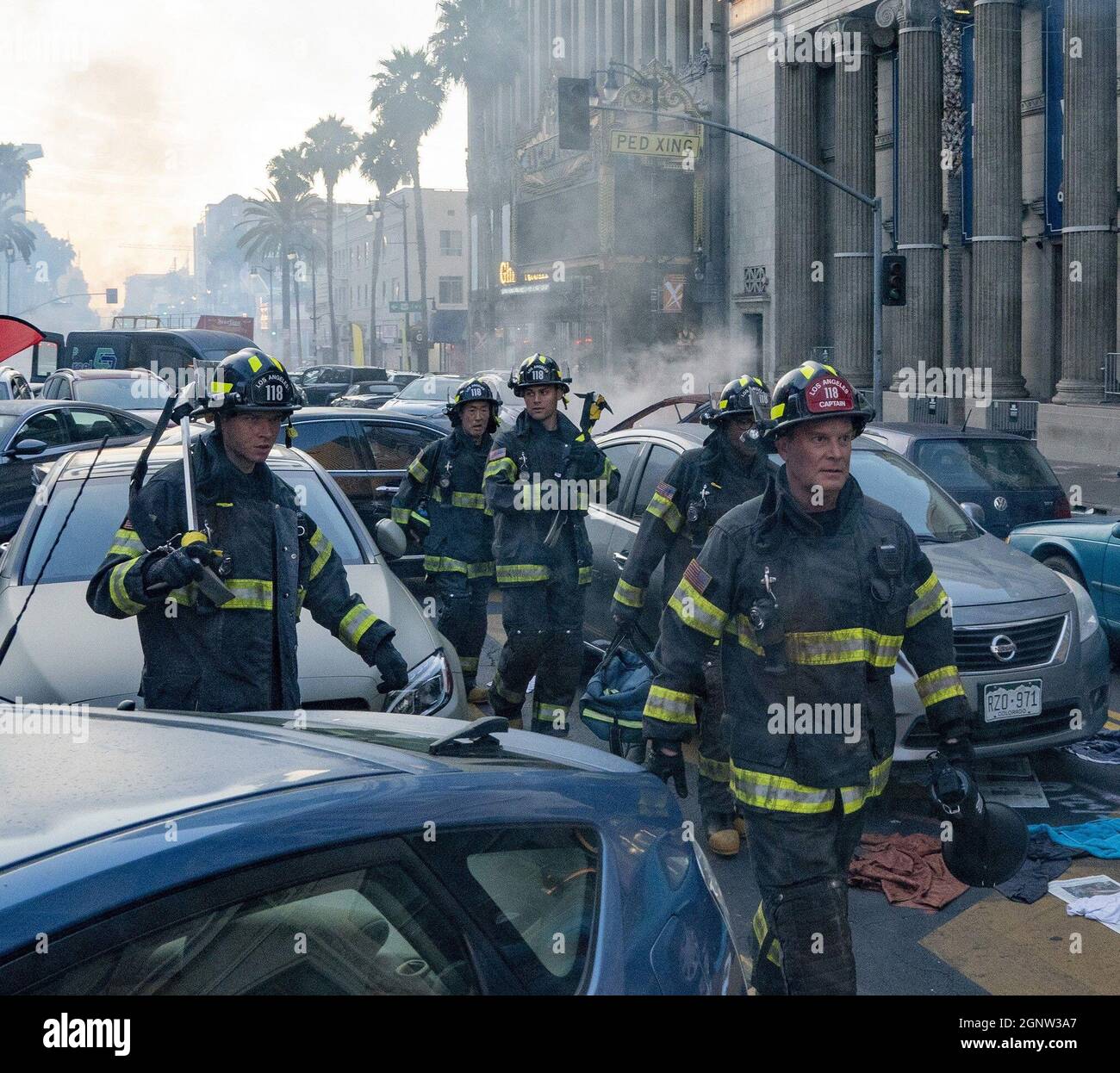 9-1-1, (aka 911), from left: Oliver Stark, Kenneth Choi, Ryan Guzman ...