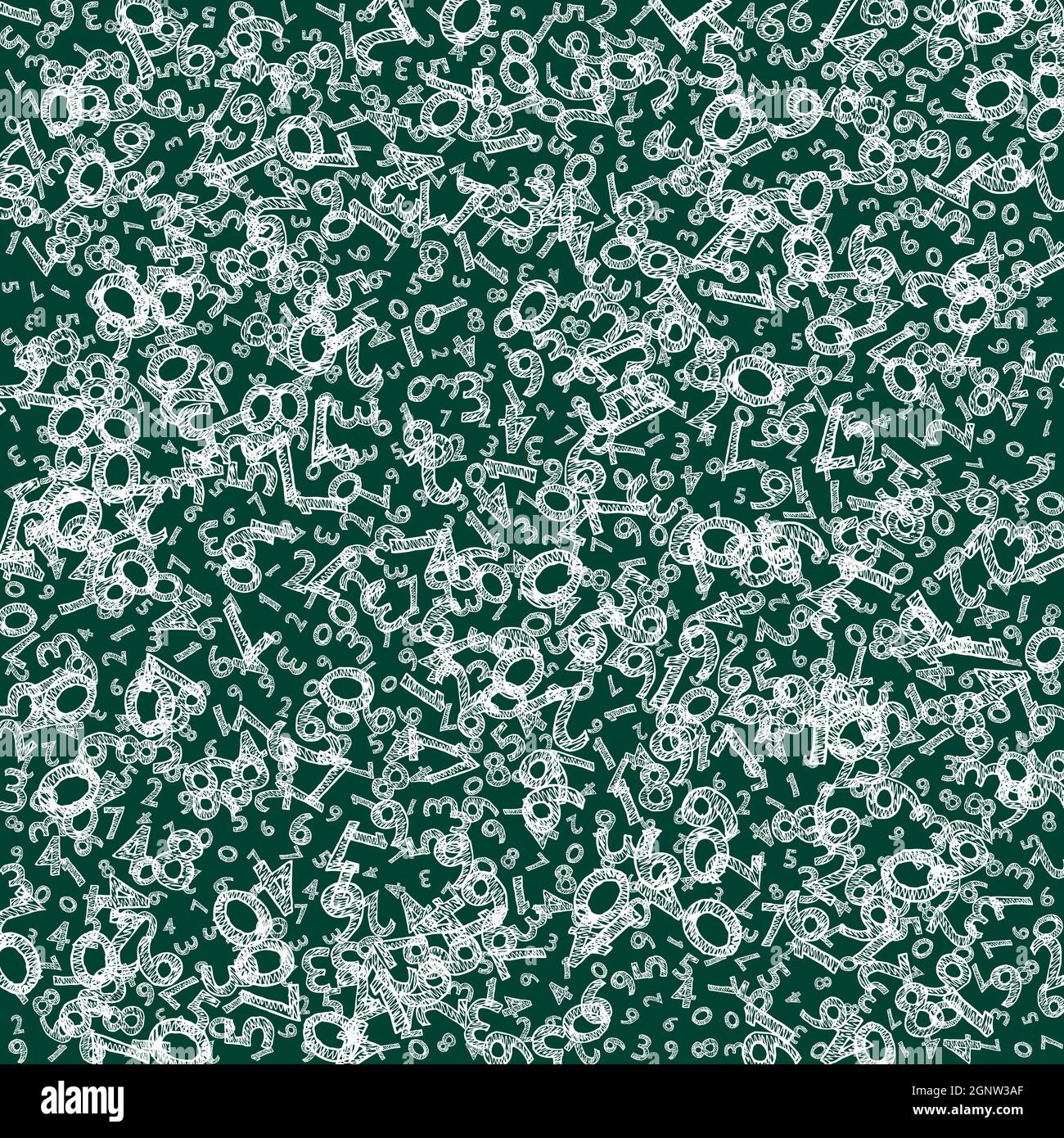 Falling childish chalk numbers. Math study concept with flying digits ...