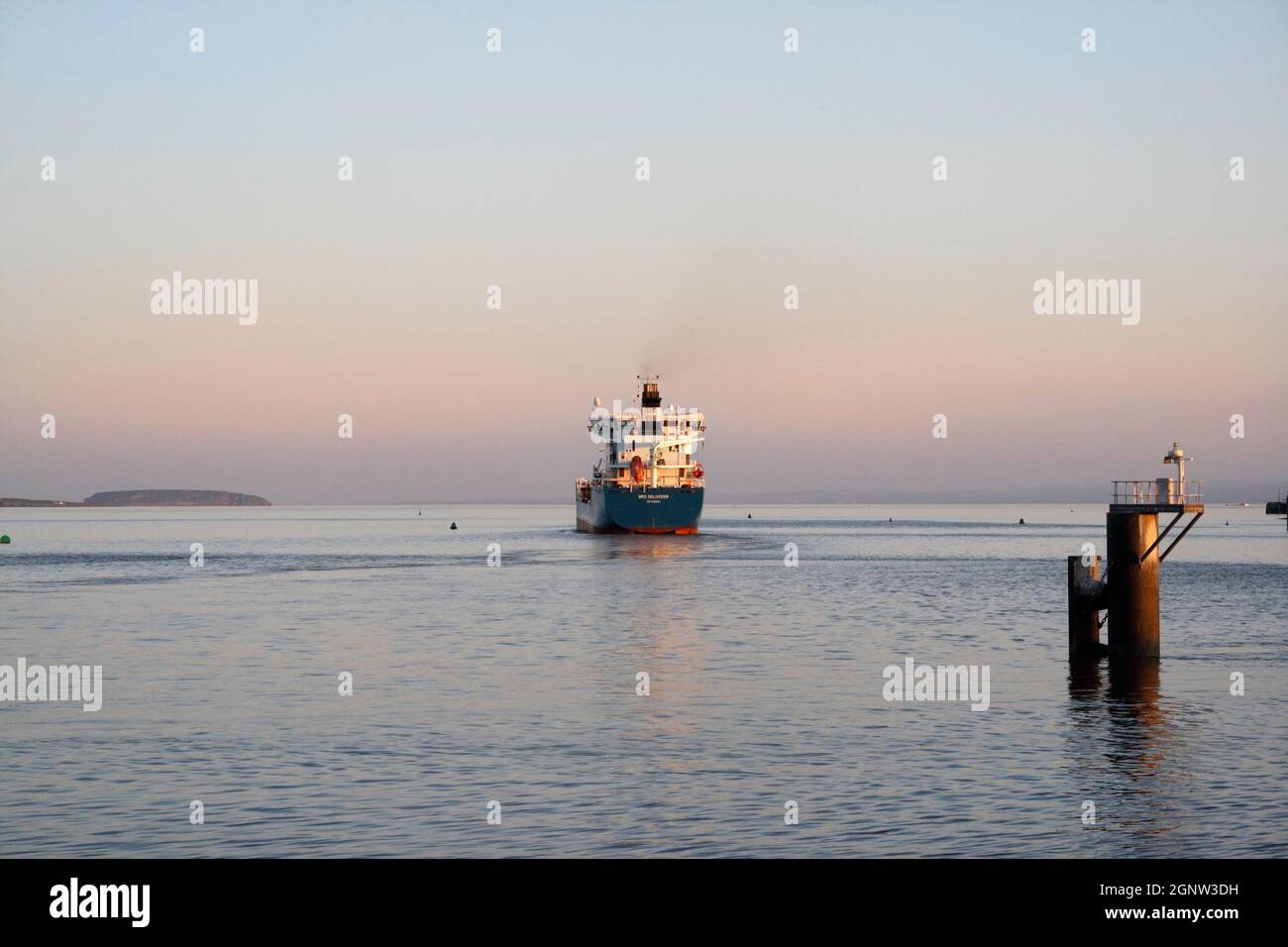 Cargo Tanker Bro Deliverer leaving Cardiff Docks Wales UK Coastal ...