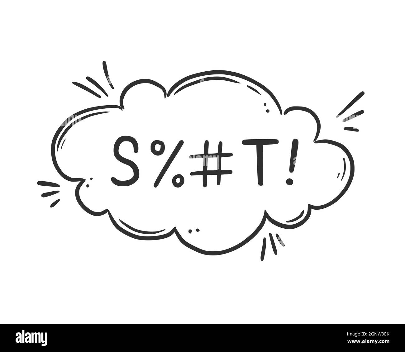 Swear word speech bubble. Curse, rude, swear word for angry, bad ...