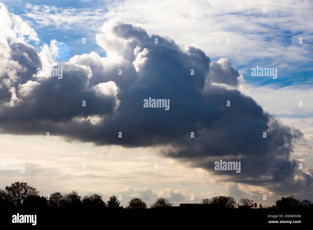 Dramatic, brooding cloud over Holywell landscape Stock Photo - Alamy