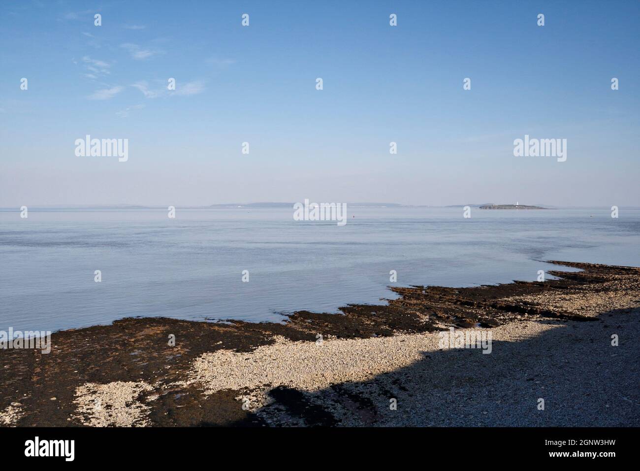 Severn Estuary coast from Lavernock Point Wales UK, Welsh coastline ...