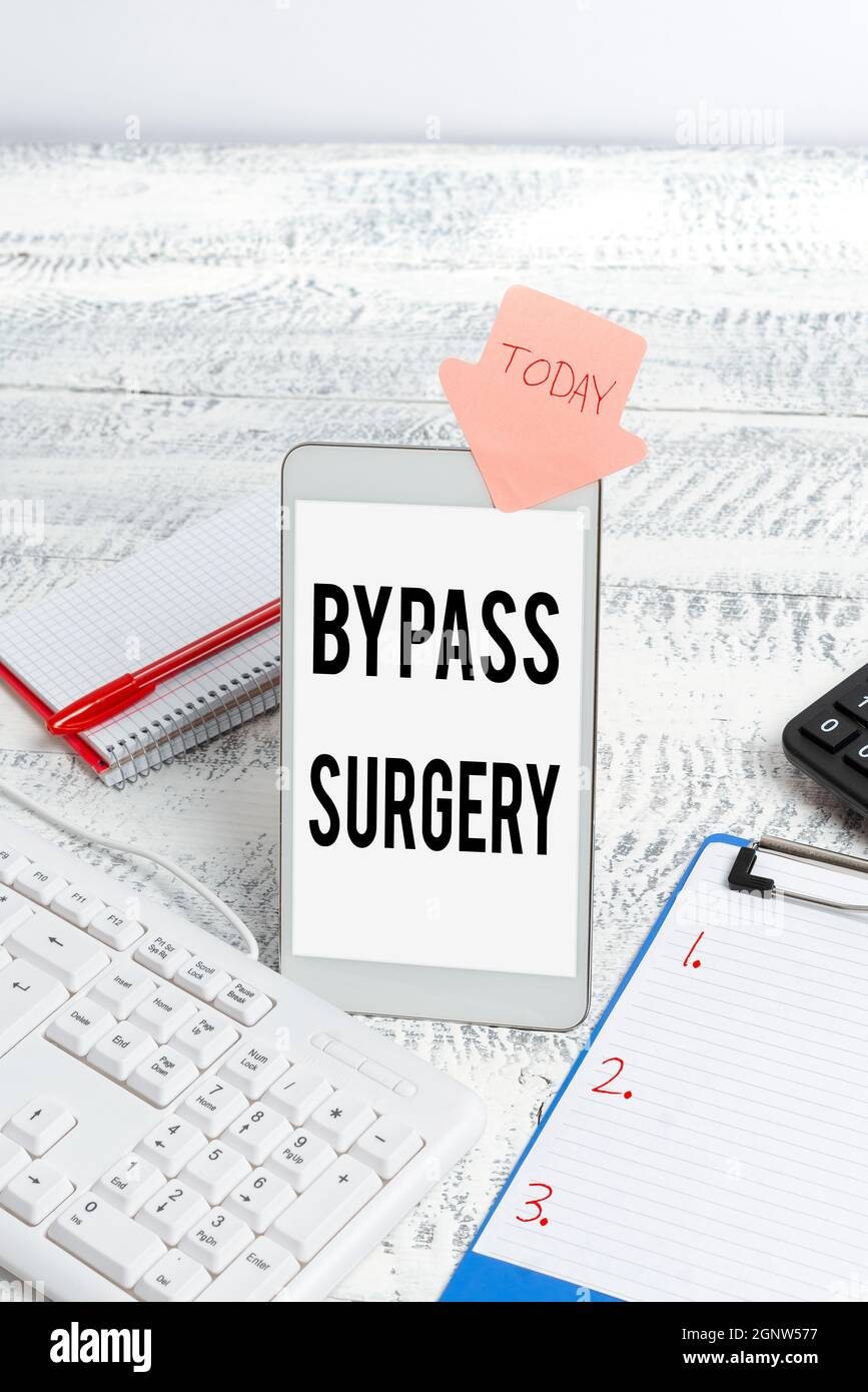 Conceptual display Bypass Surgery. Business showcase type of surgery ...