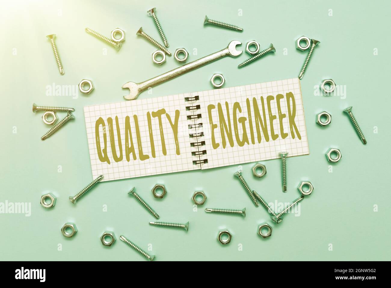 Text caption presenting Quality Engineer. Word for ensure the overall ...