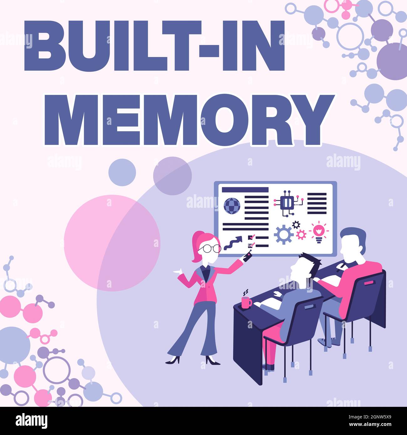 Hand writing sign Built In Memory. Business showcase device or feature ...