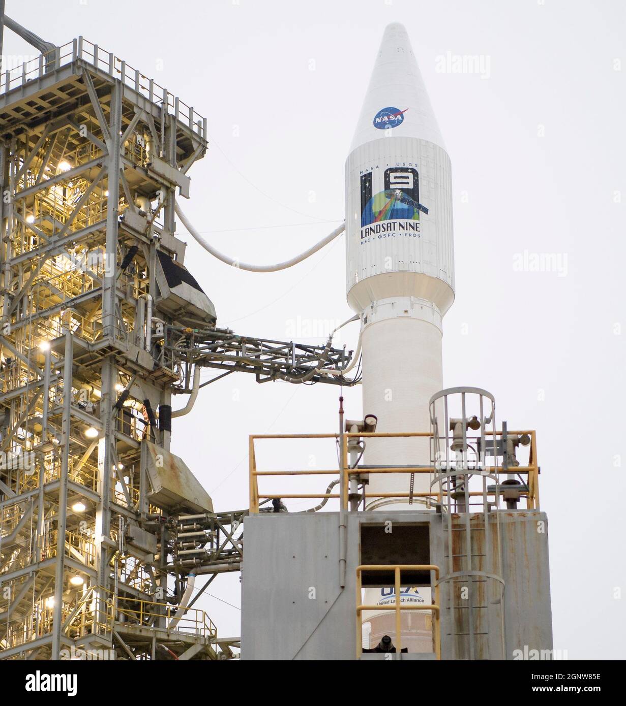 The United Launch Alliance (ULA) Atlas V rocket with the Landsat 9 ...