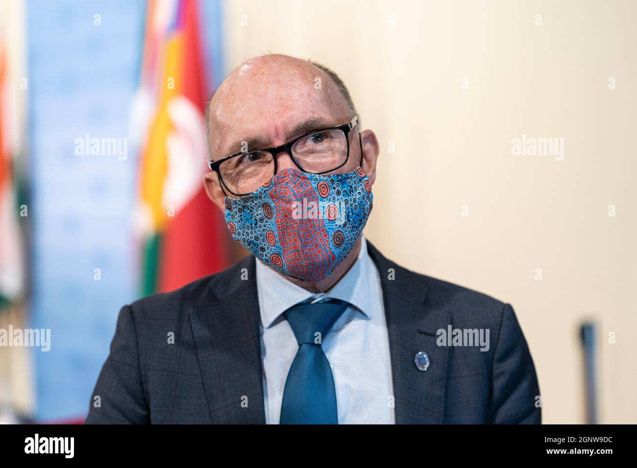 New York, NY - September 27, 2021: Press encounter with Thomas Byrne ...