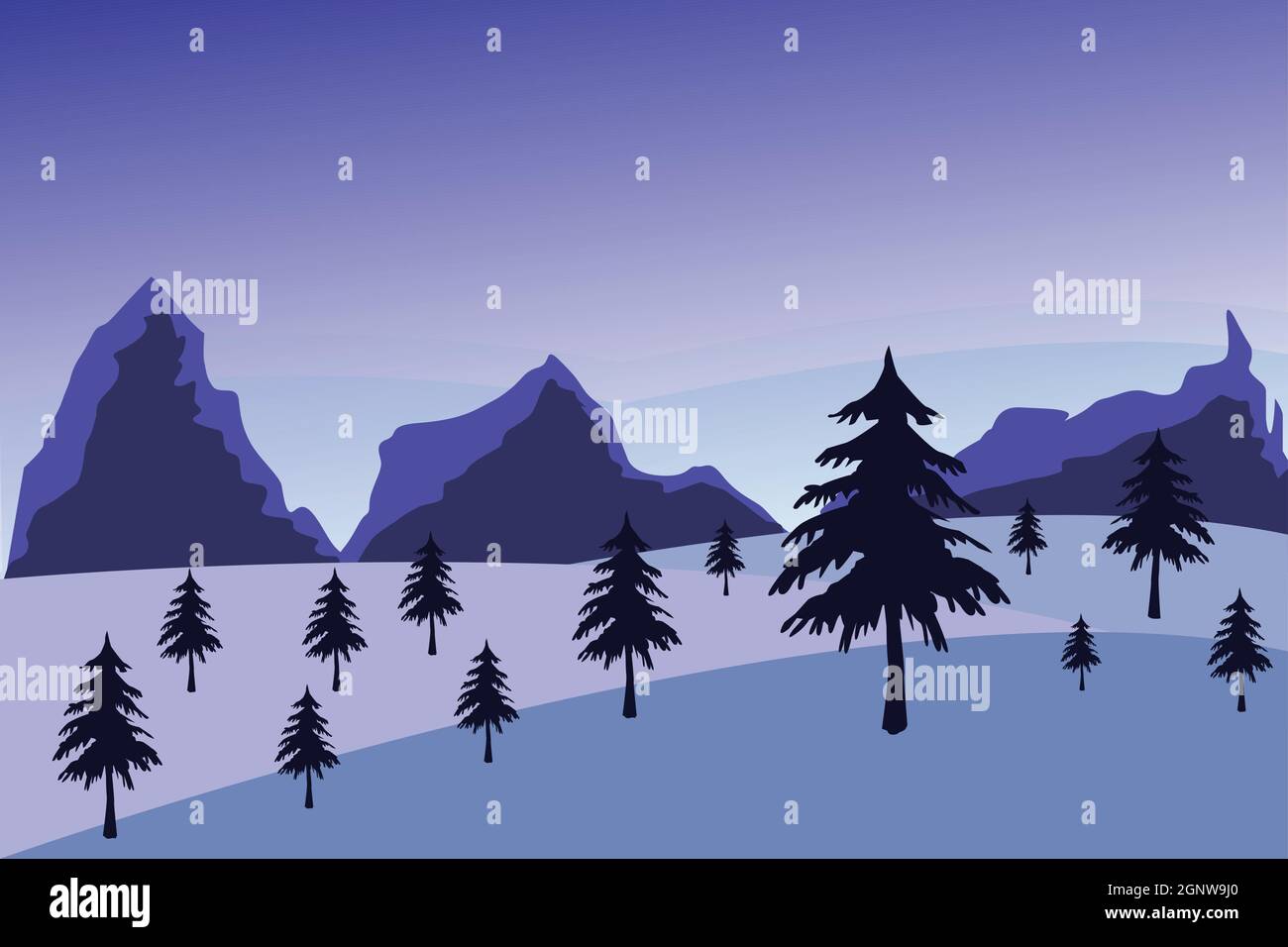 Night mode landscape background vector design Stock Vector Image & Art ...