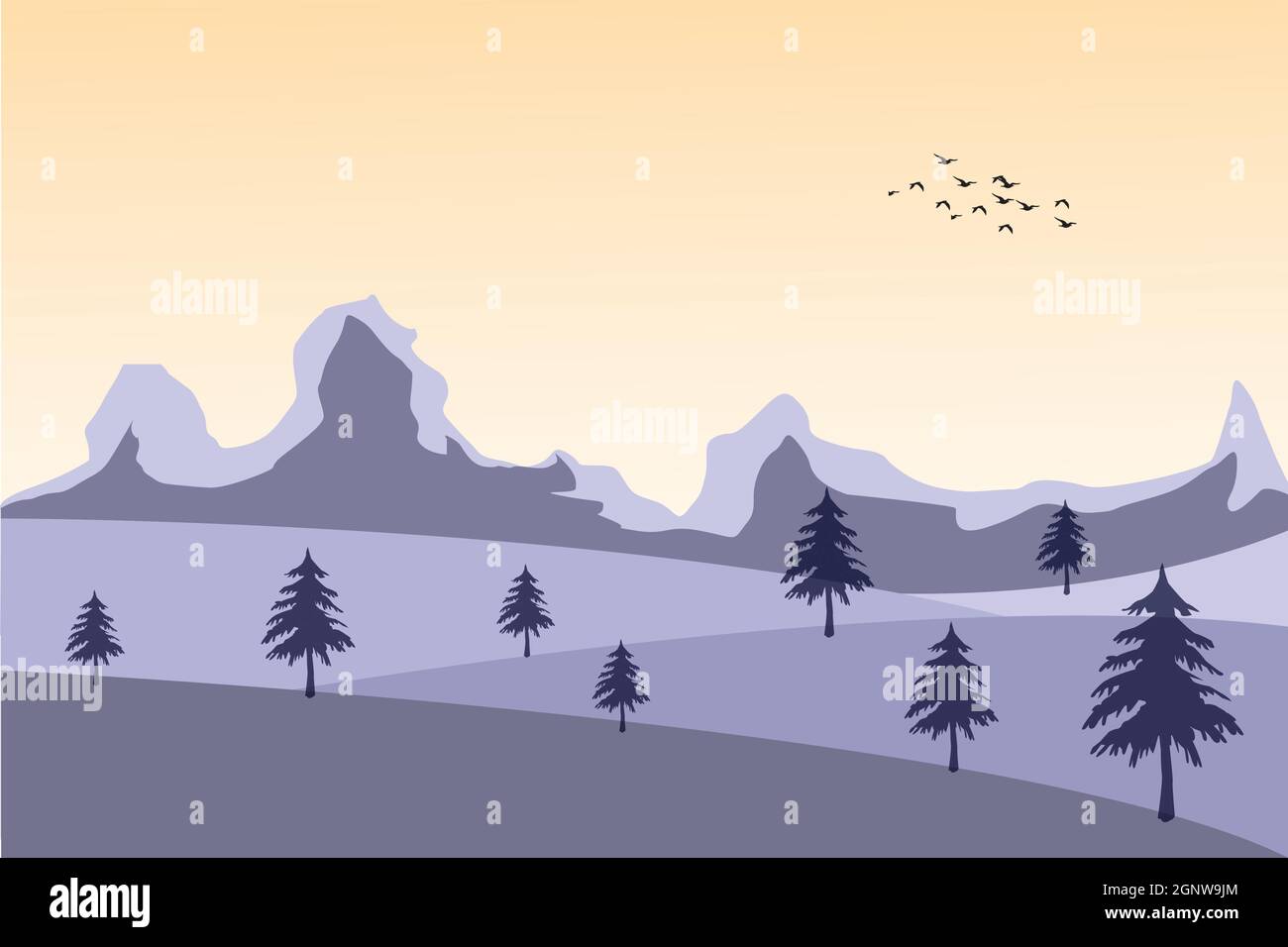Night mode landscape background vector design Stock Vector Image & Art ...