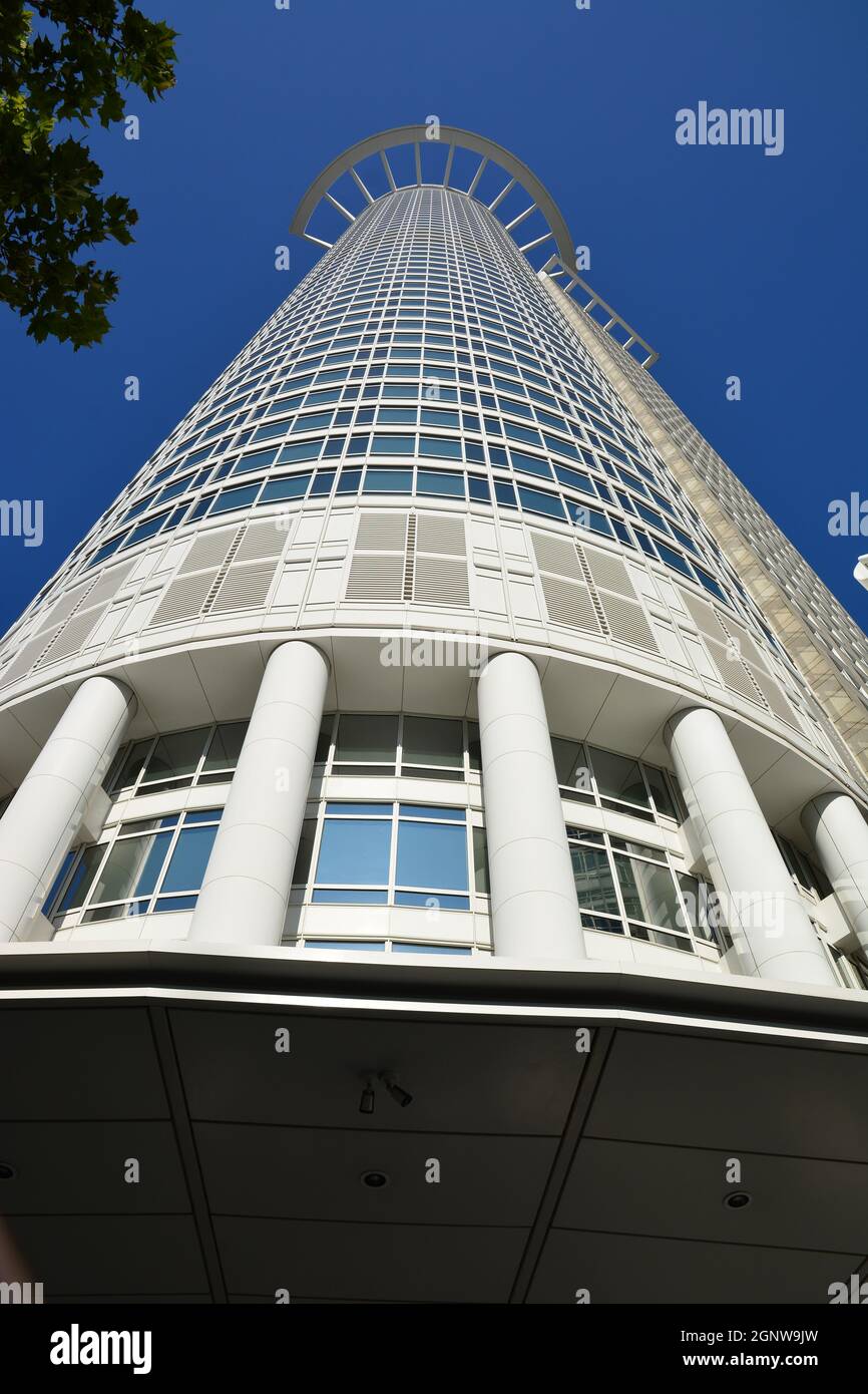 Frankfurt, Germany - A view with modern buildings in the city of ...